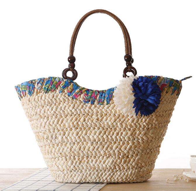 Strandtasche aus gewebten Stroh Beach-Tasche Damentasche Bag ...